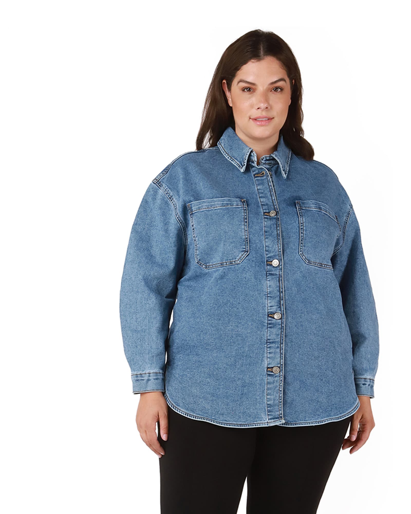 Dex Plus Rounded Hem Denim Shacket – Dales Clothing for Men and Women