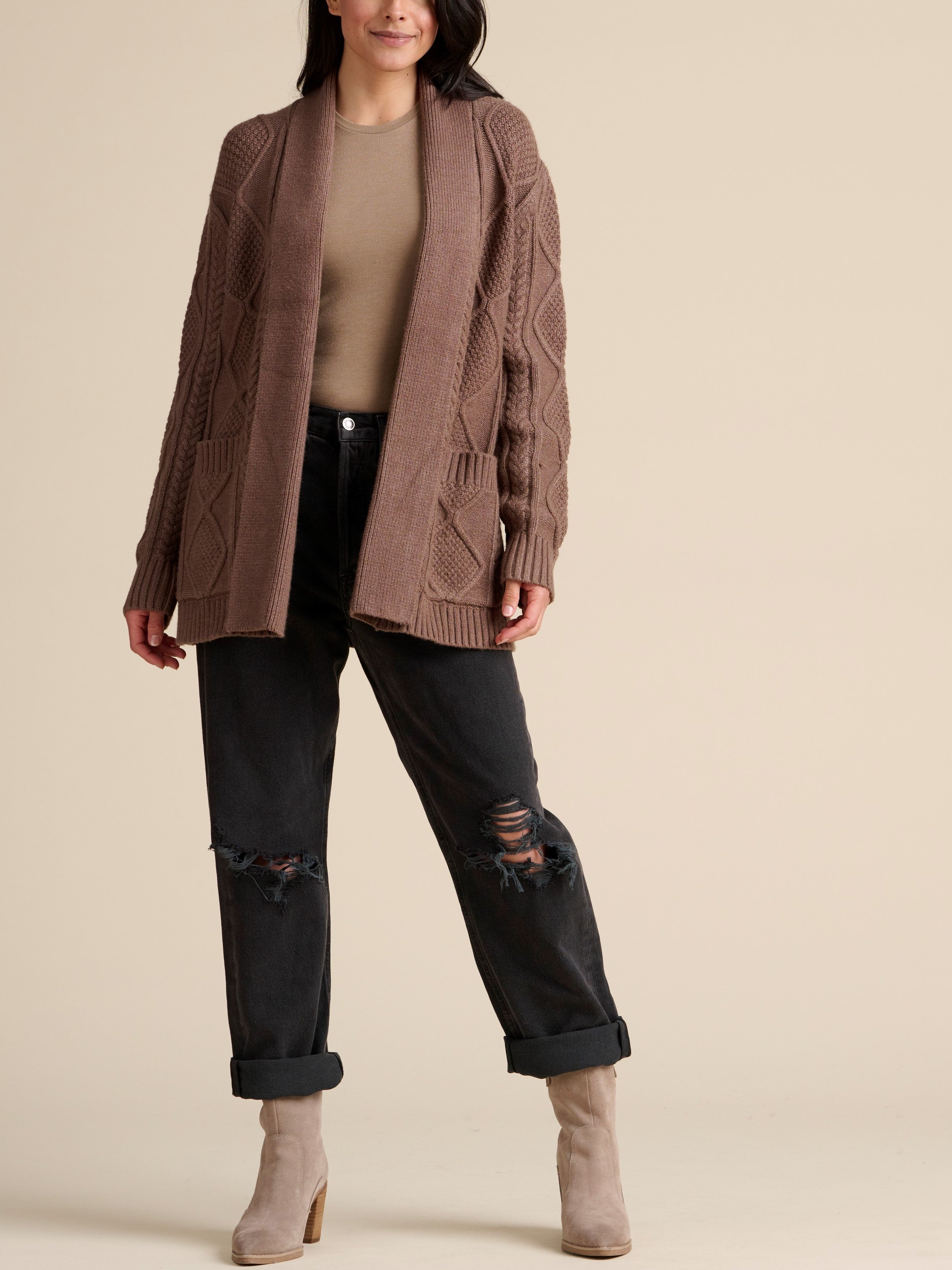 Splendid Cora Cable Open Cardigan – Dales Clothing for Men and Women